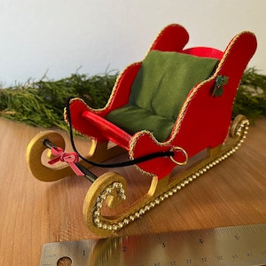 Dollhouse Miniature Santa Sleigh With Bag of Presents. Christmas ...