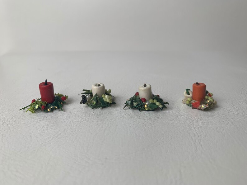 Dollhouse Miniature Candle Centerpiece, 1:12 Scale, Holiday Mini, Mini ...