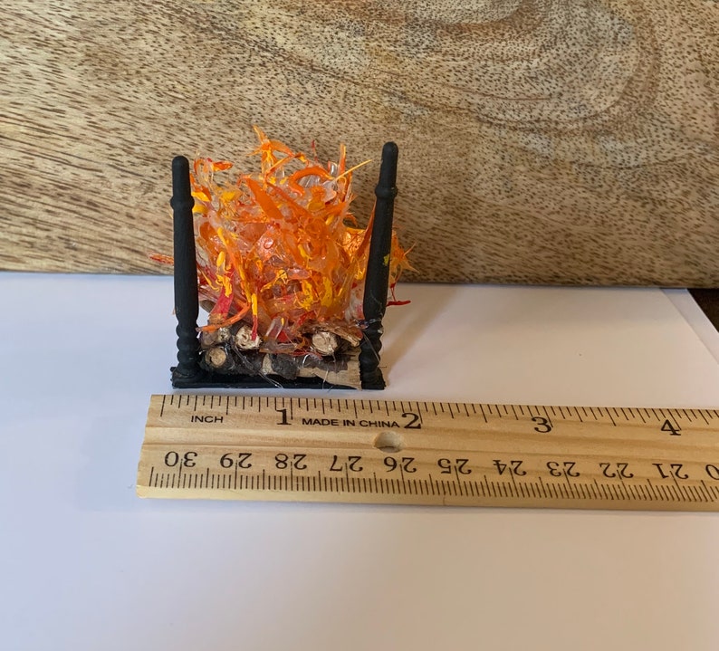 Dollhouse Miniature Fire Battery Operated, Mini Fire, Miniature ...