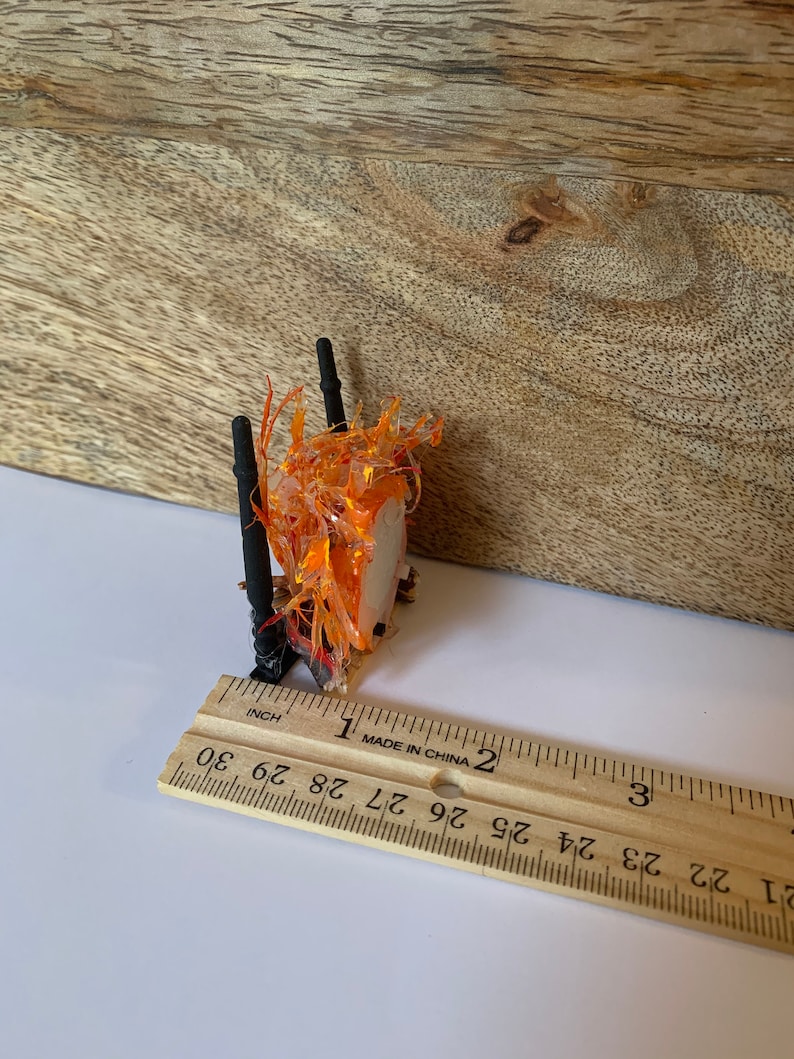 Dollhouse Miniature Fire Battery Operated, Mini Fire, Miniature ...
