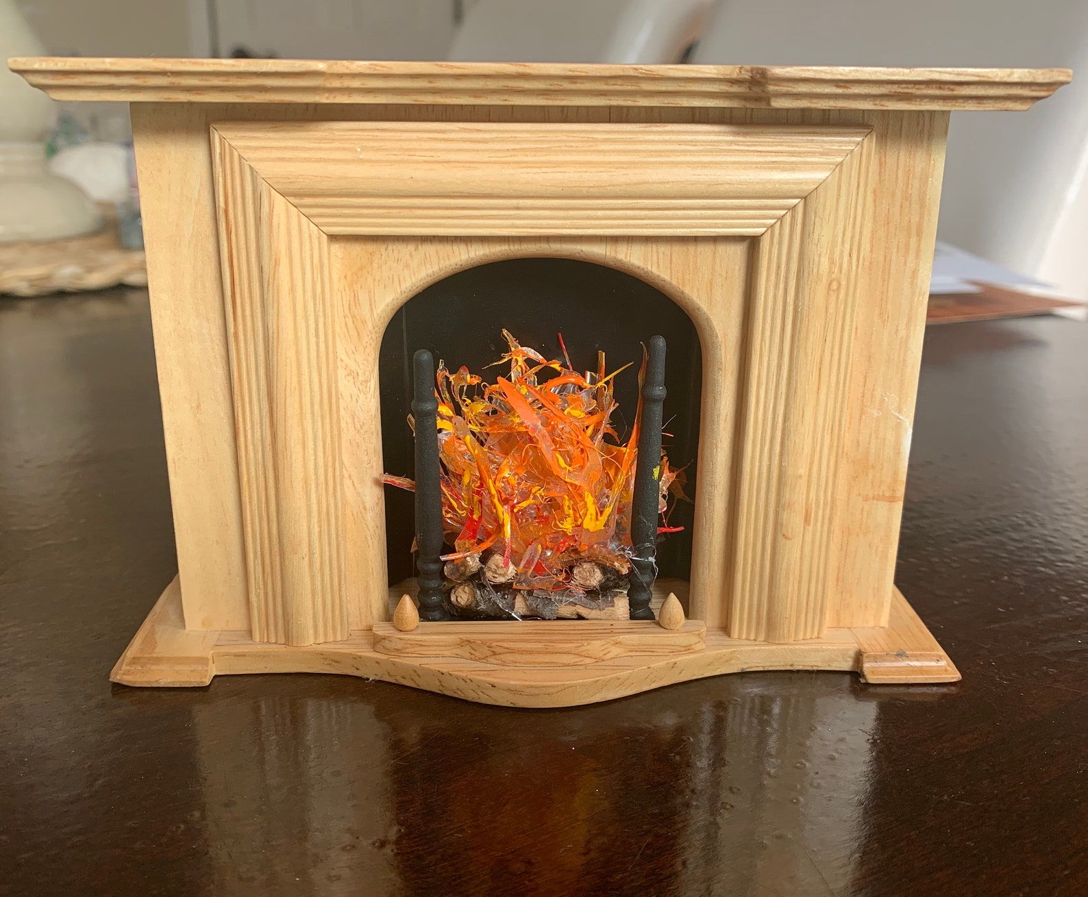 Dollhouse Miniature Fire Battery Operated, Mini Fire, Miniature ...