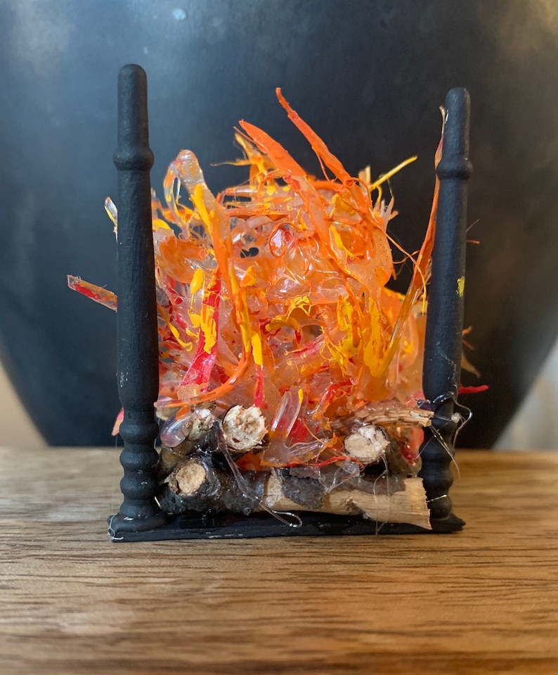 Dollhouse Miniature Fire Battery Operated, Mini Fire, Miniature ...
