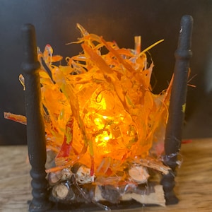 Dollhouse Miniature Fire Battery Operated, Mini Fire, Miniature ...
