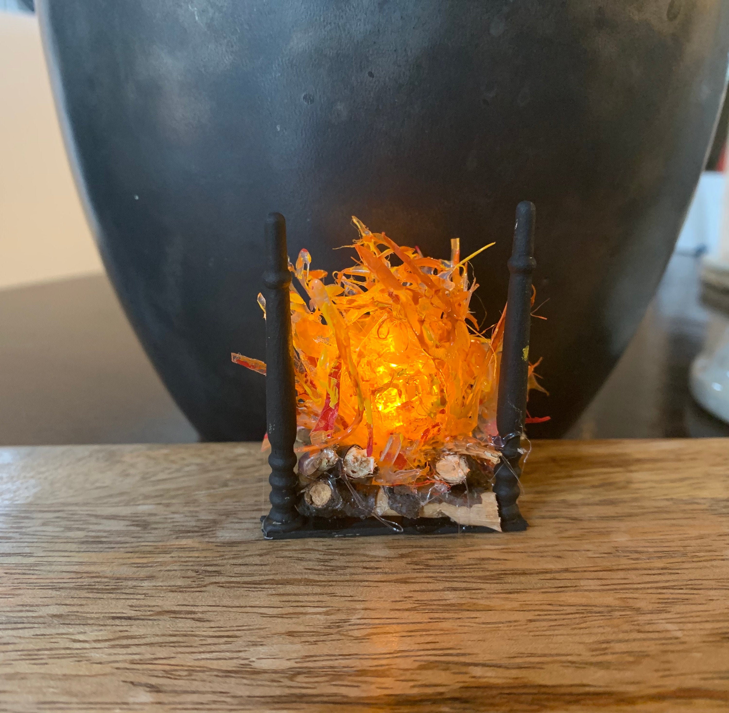 Dollhouse Miniature Fire Battery Operated, Mini Fire, Miniature ...
