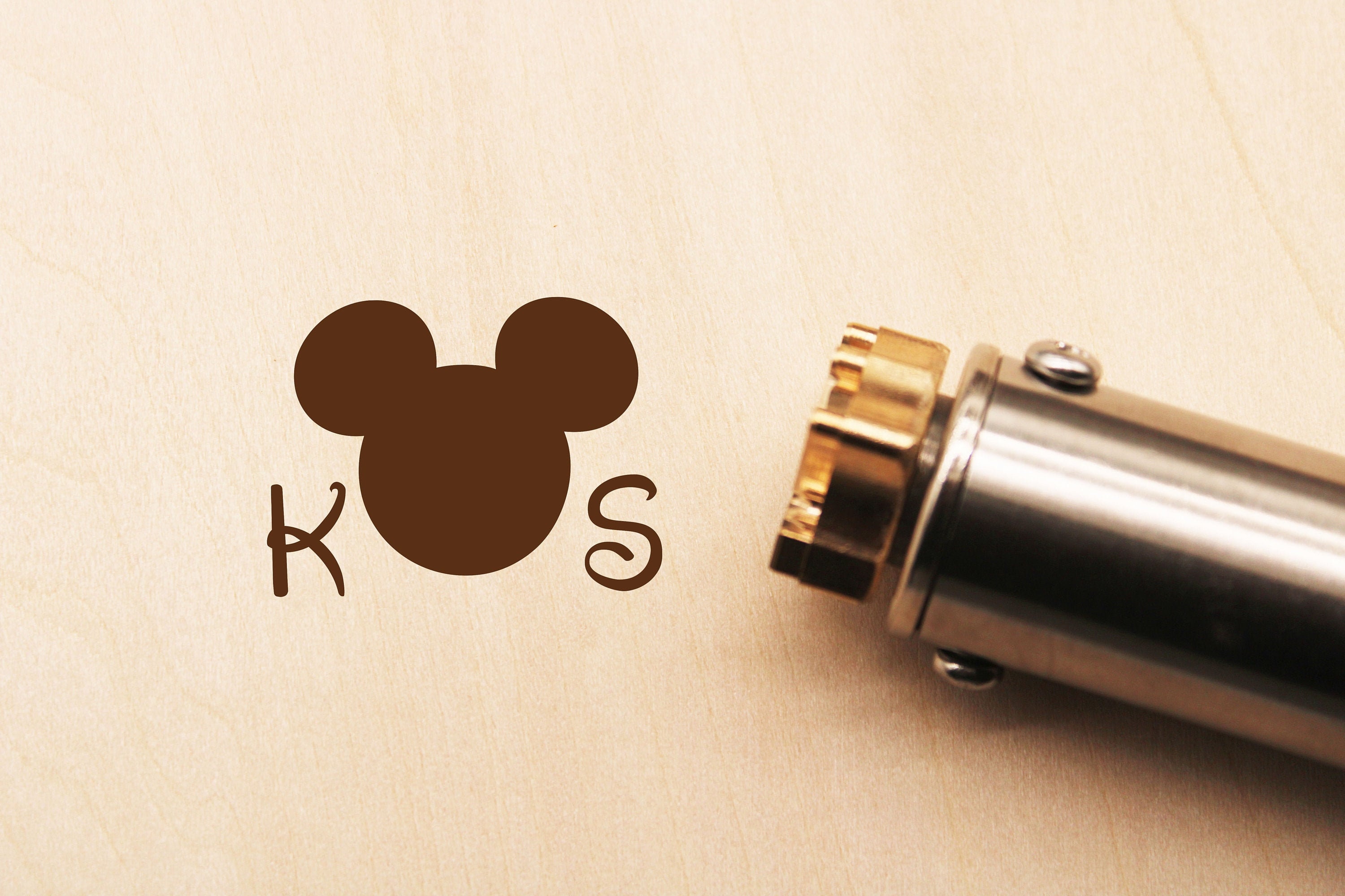 Custom Mickey Mouce Wood Burning Stamp With Initial /electric - Etsy