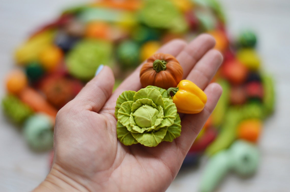Miniature polymer clay vegetables Montessori toys Sensory toys | Etsy
