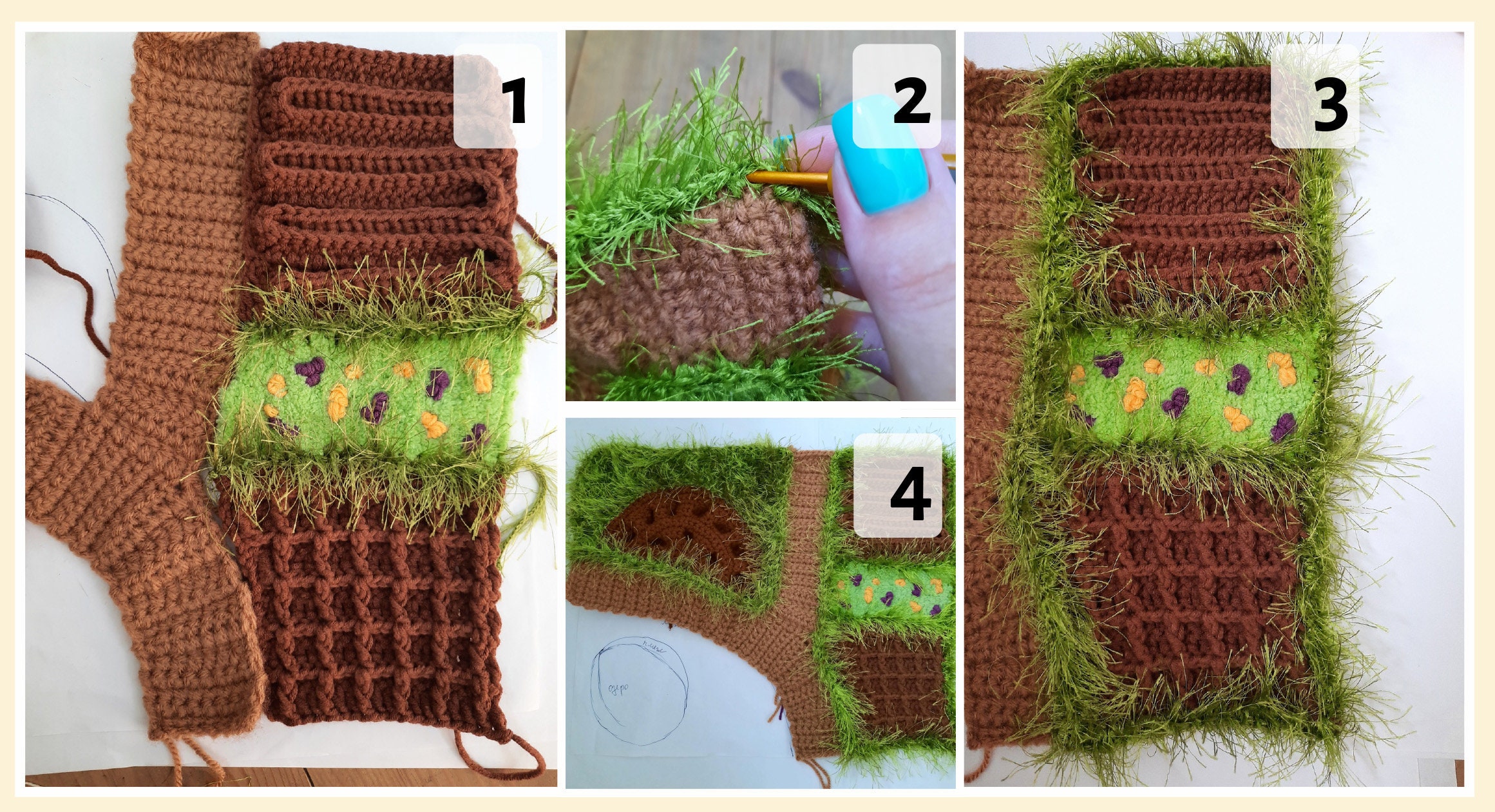 Crochet Pattern Rug Farm Play Mat English PDF Instruction DIY - Etsy