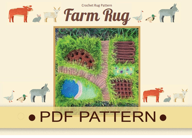 Crochet Pattern Rug Farm Play Mat English PDF Instruction DIY - Etsy