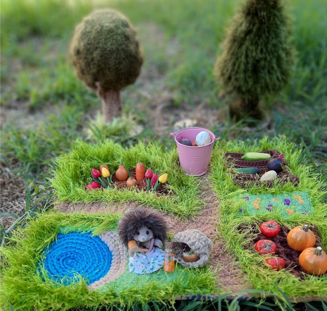 Crochet Pattern Rug Farm Play Mat English PDF Instruction DIY - Etsy