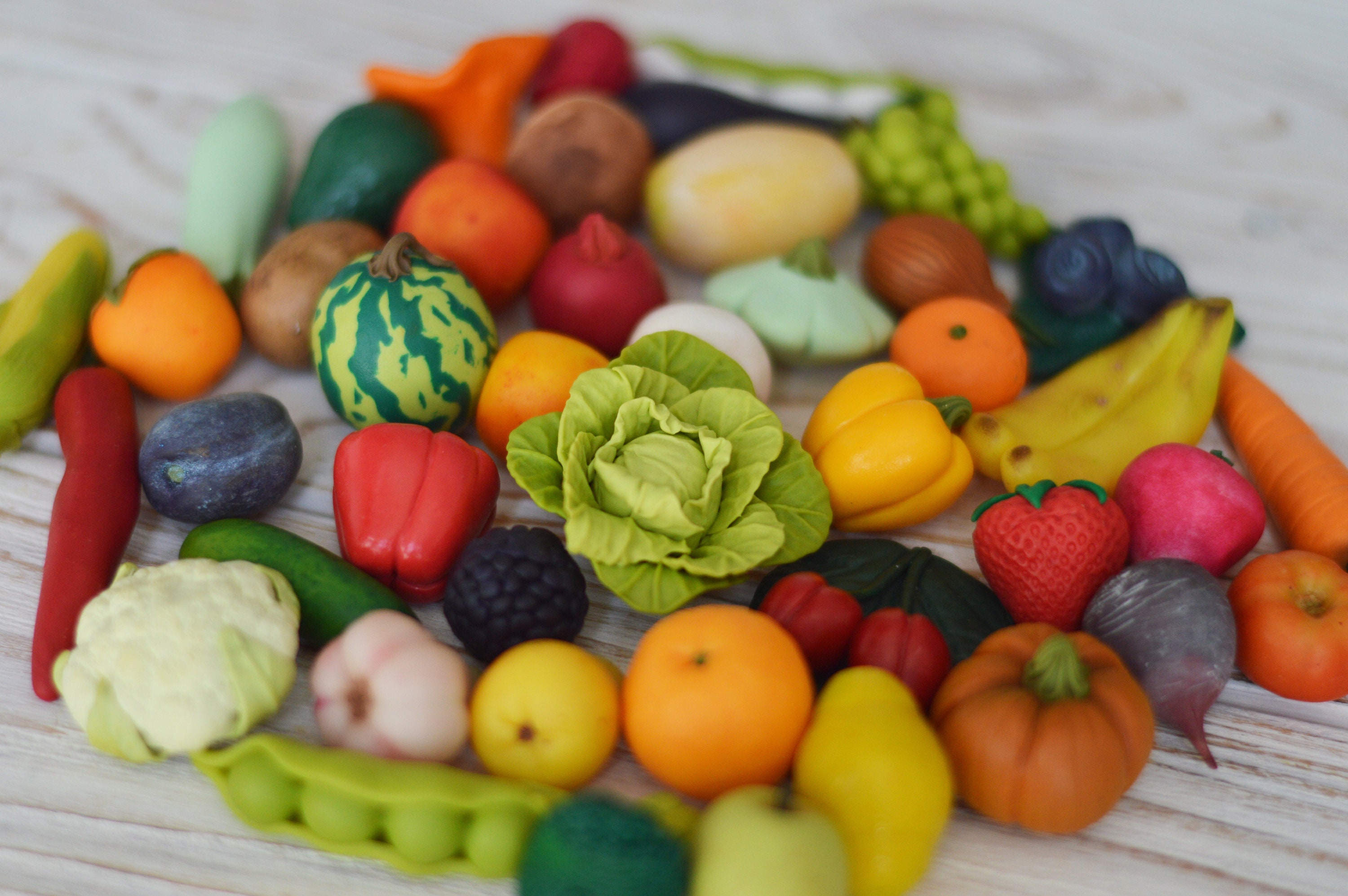 Miniature vegetables and fruits Polymer clay miniatures | Etsy