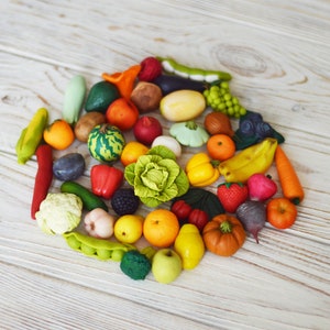 Miniature vegetables and fruits Polymer clay miniatures | Etsy