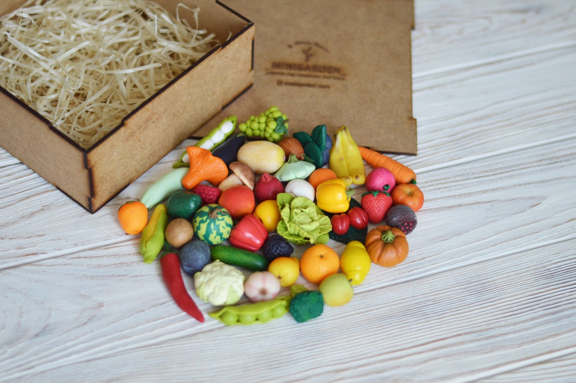 Miniature Vegetables and Fruits Polymer Clay Miniatures - Etsy