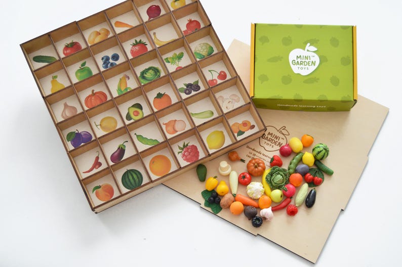 Montessori Miniature Vegetables Sorting Game, Mini Food Sensory Toys ...