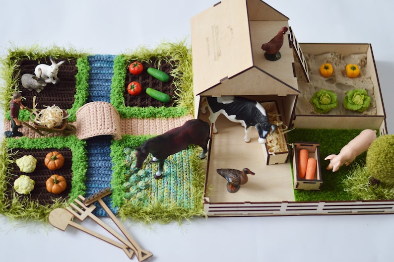 Toy Animal farm Wooden farm set Learning toys Montessori toys | Etsy