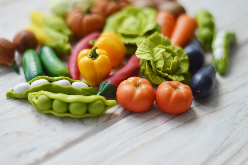 Miniature polymer clay vegetables Montessori toys Sensory toys | Etsy
