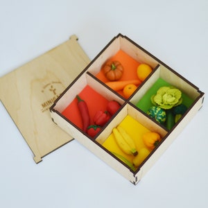 Educational Sensory Toy: Colors Sorting Set With Miniature Food, Mini ...