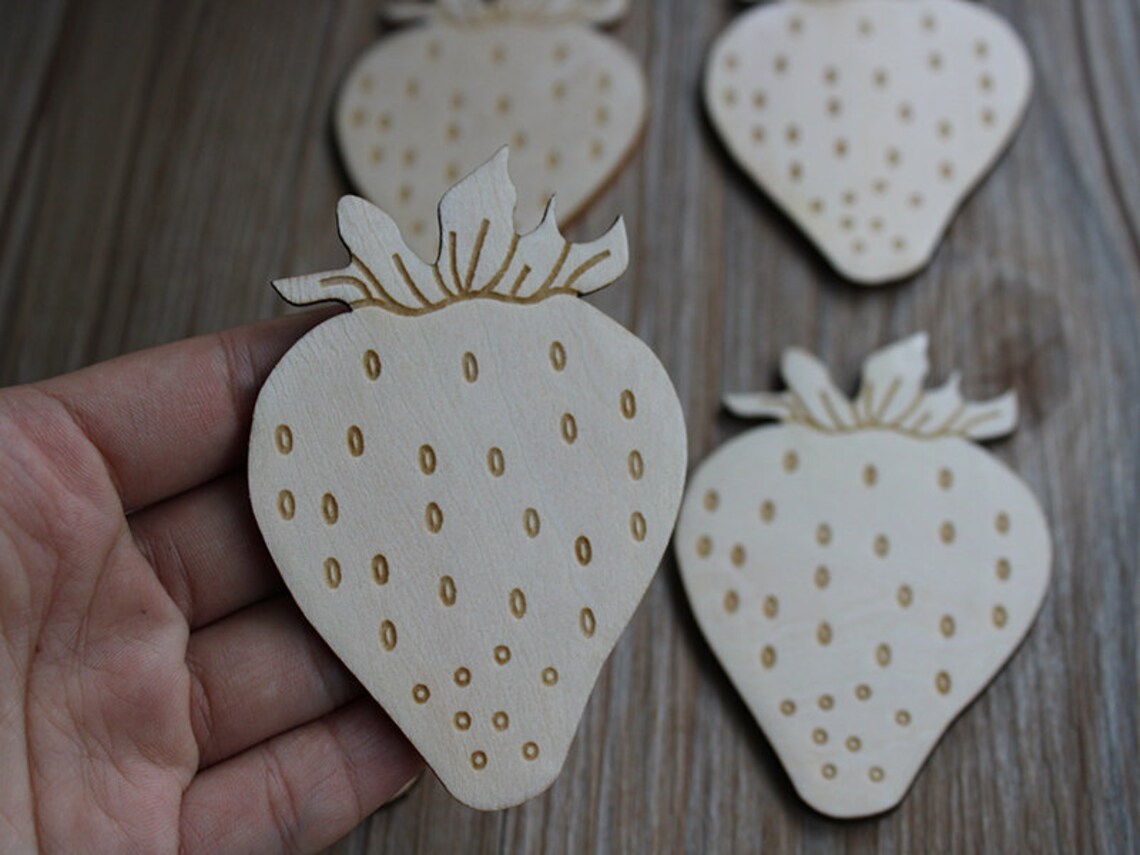 Wooden Strawberry Shape Blank Shapes Wall Decorwooden - Etsy
