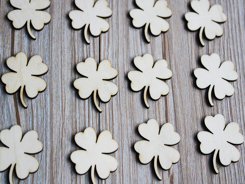 Forma de trébol de hoja de madera, decoración de la pared, adornos de ...