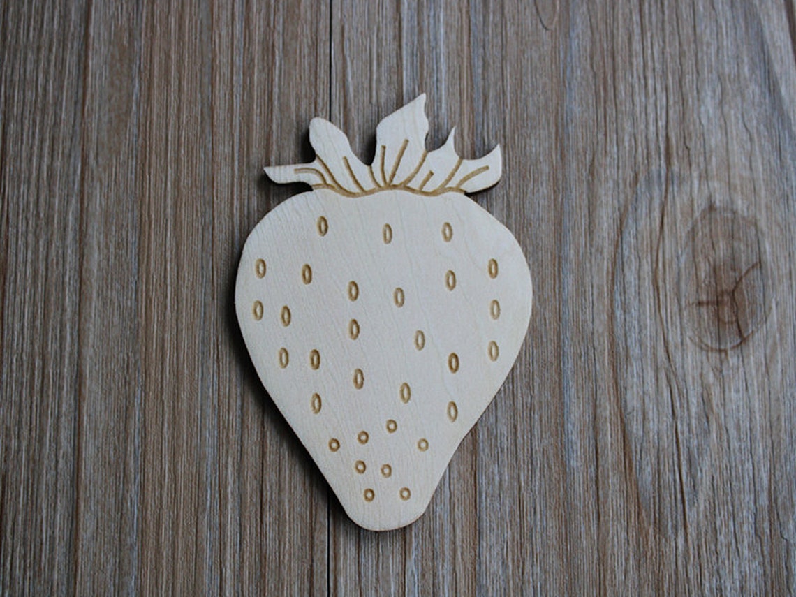 Wooden Strawberry Shape Blank Shapes Wall Decorwooden - Etsy