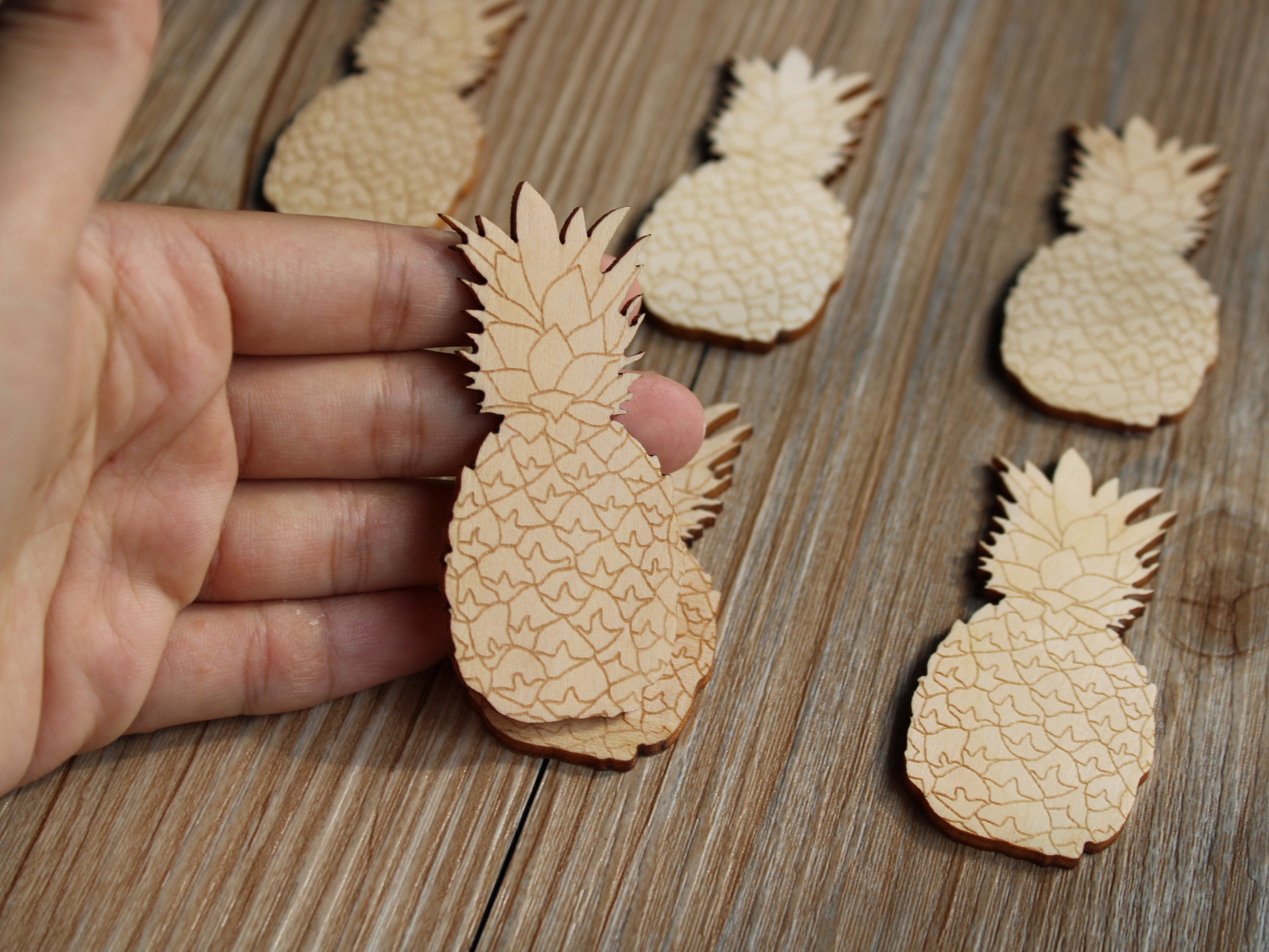 Wooden Pineapple Shapes Wall decorWooden embellishments | Etsy