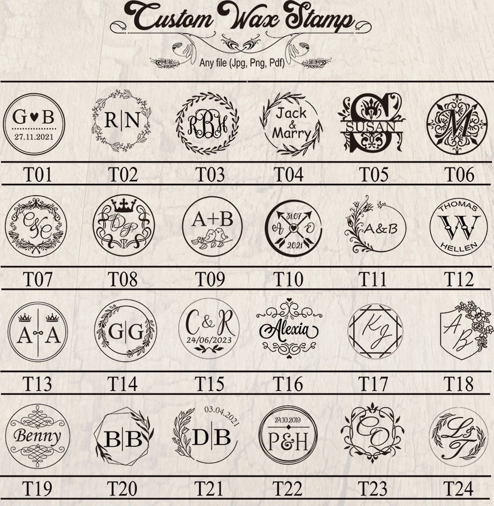 Personalized Wedding Wax Stamp wax Stamp Kitwedding - Etsy