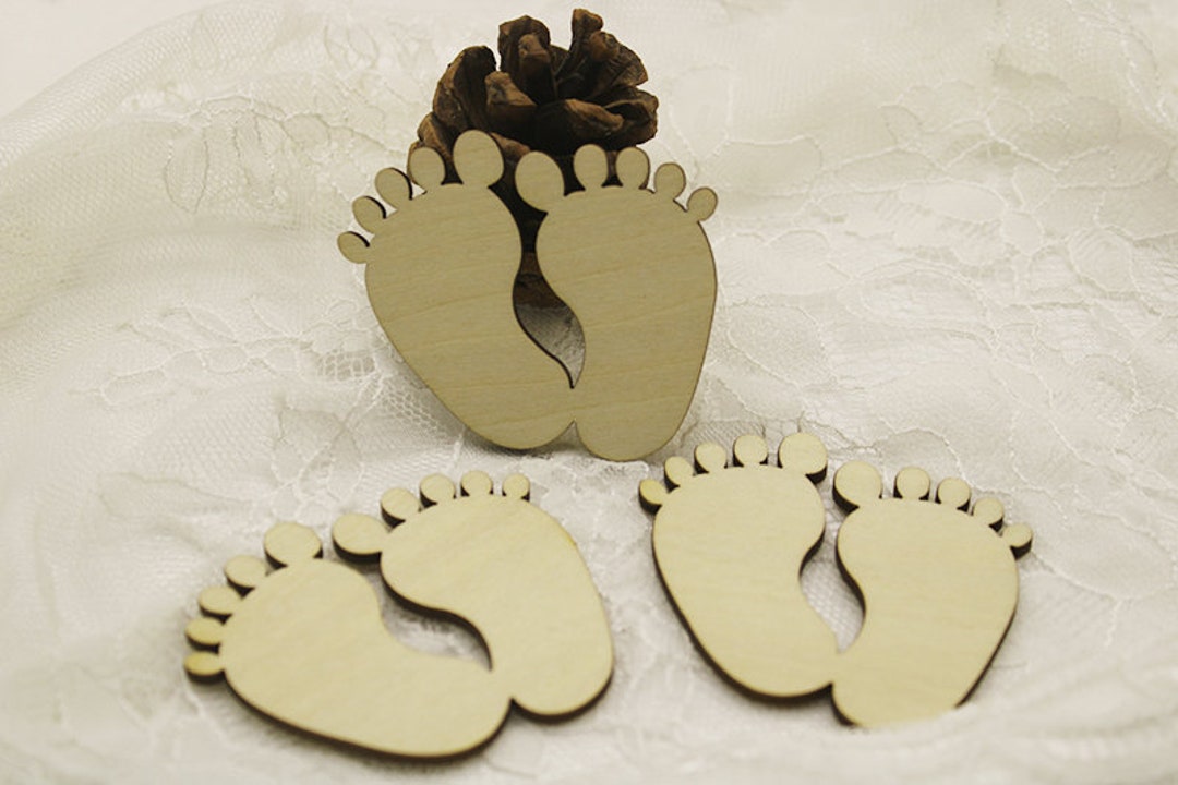 Baby Feet Wooden Shape , Wall Decor,wooden Embellishments ,unfinished ...