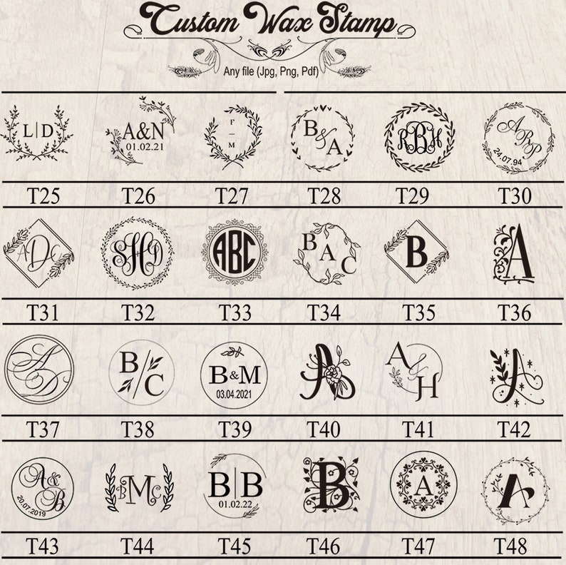 Personalized Wedding Wax Stamp wax Stamp Kitwedding - Etsy