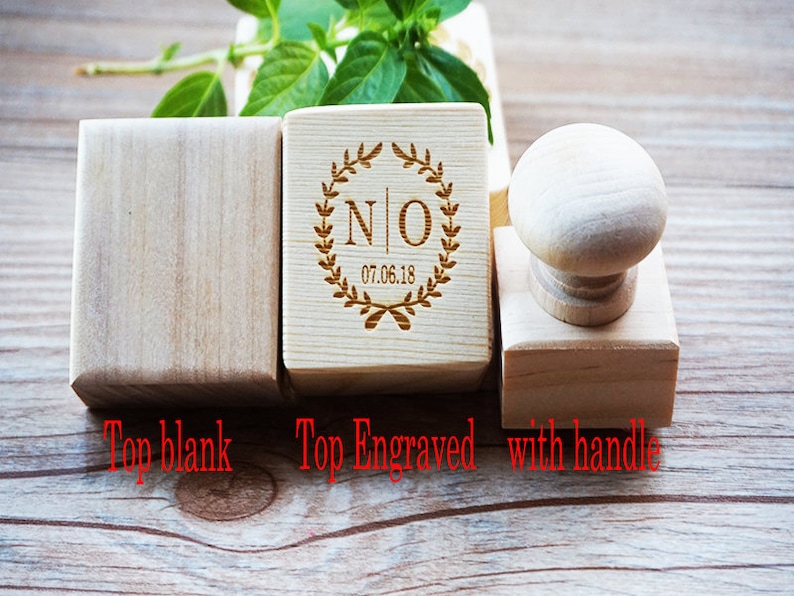Custom Rubber Stamp,wedding Stamp， Initials Wood Rubber Stamp，diy ...