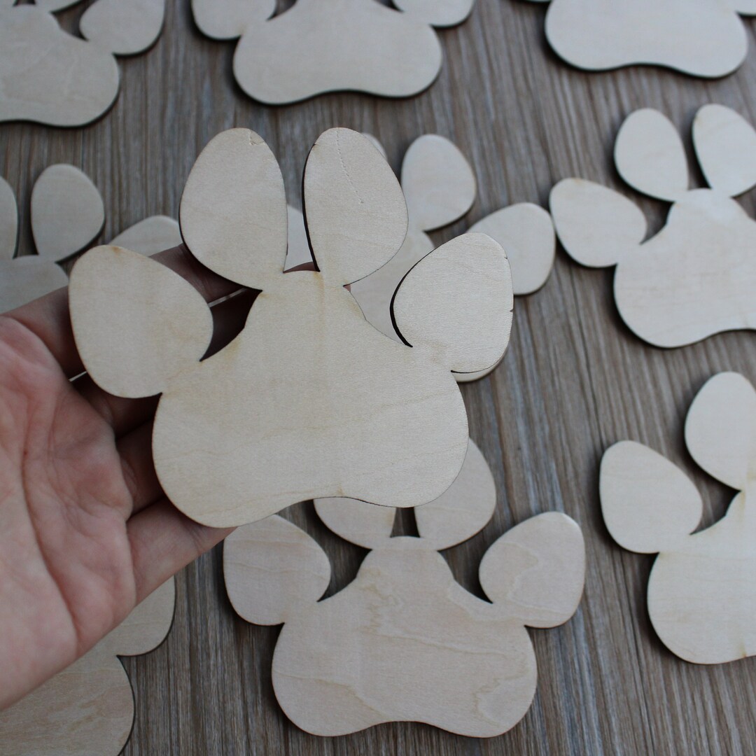 Wooden Dog Paws Shape , Blank Shapes, Wall Decor,wooden Embellishments ...