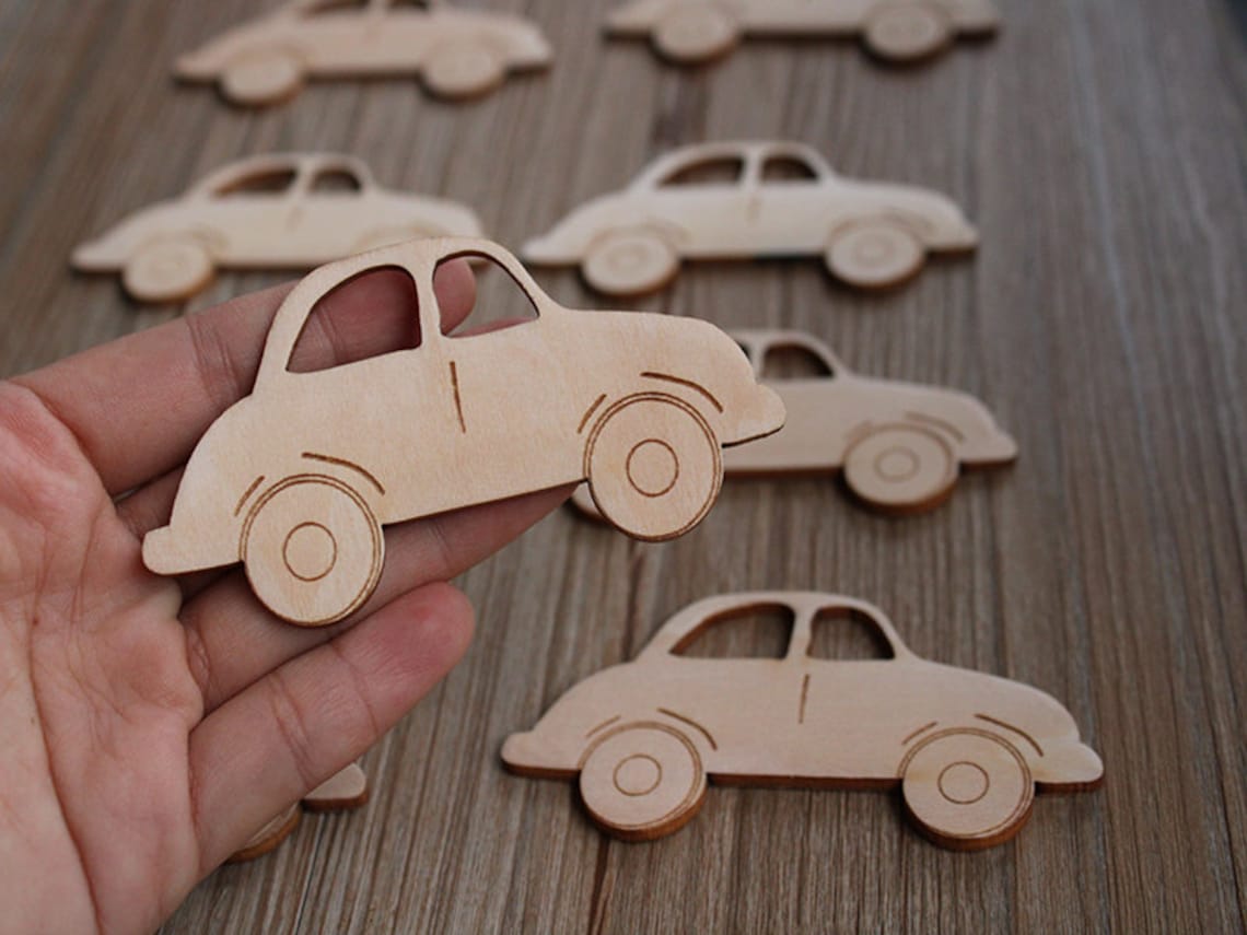 Wooden Car Craft Shape Blank Shapes Wall Decorwooden | Etsy