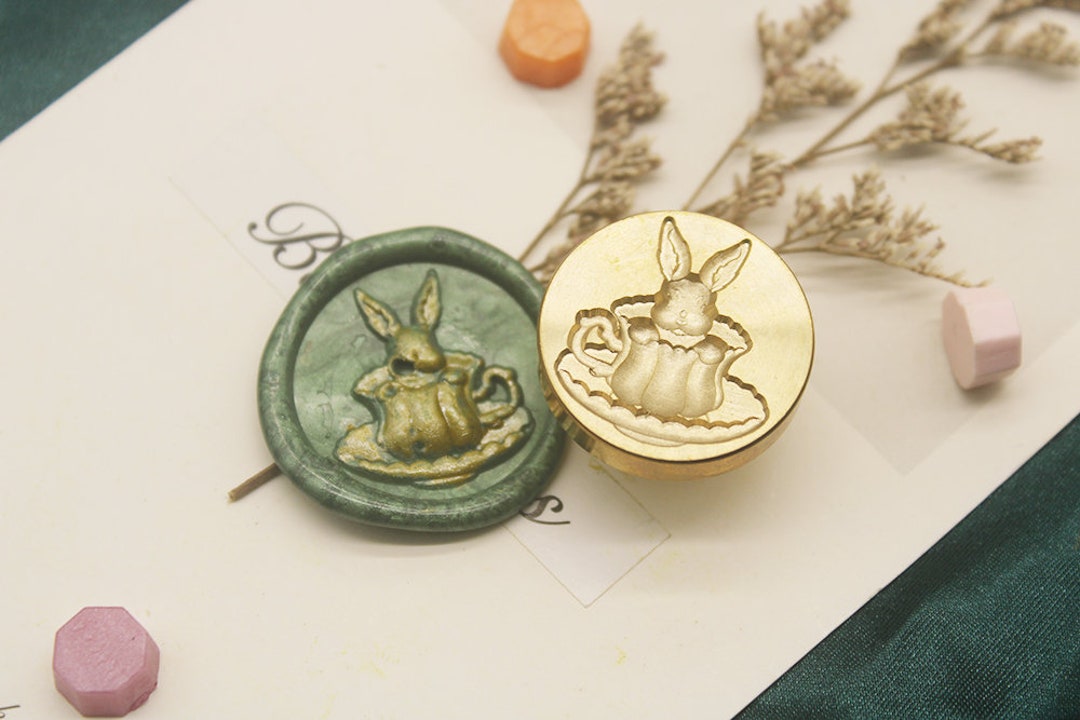 3D Cup Rabbit Wax Seal Stamp Kit Wedding Custom, Wedding Wax Stamp Seal ...