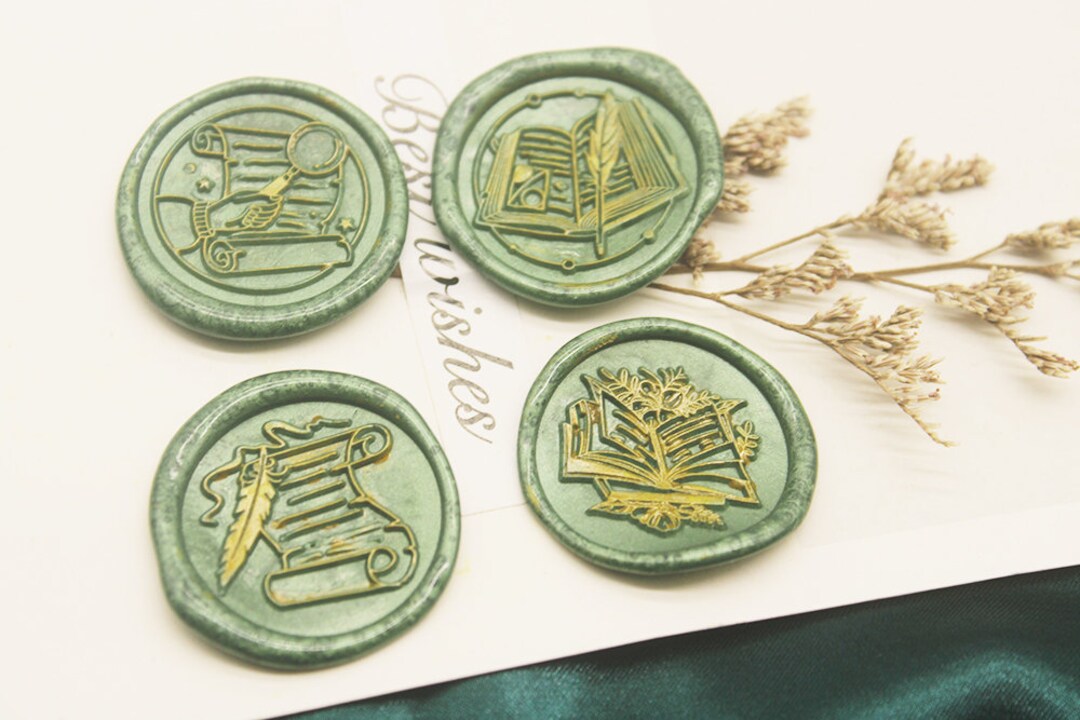 Floral Book Wax Seal Stamp Kit Wedding Custom, Wedding Wax Stamp Seal ...
