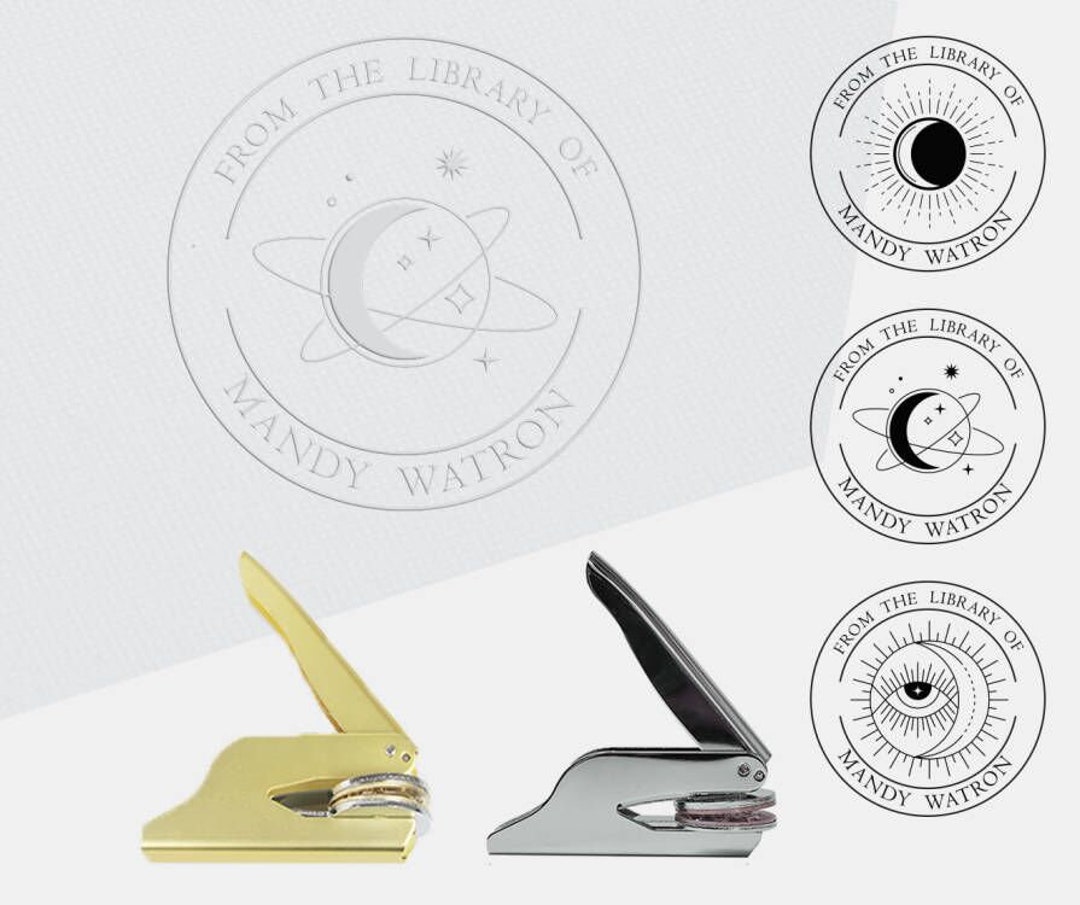 Custom Library Embosser Stamp, Book Embosser, Ex Libris Embosser With ...