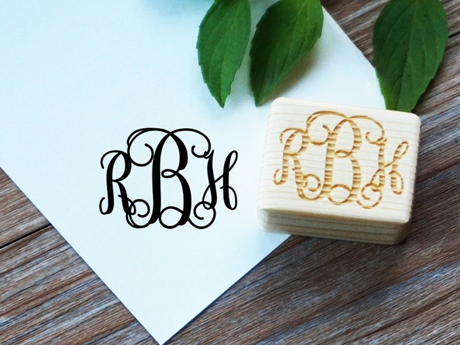 Custom Rubber Stamp,wedding Stamp， Initials Wood Rubber Stamp，diy ...