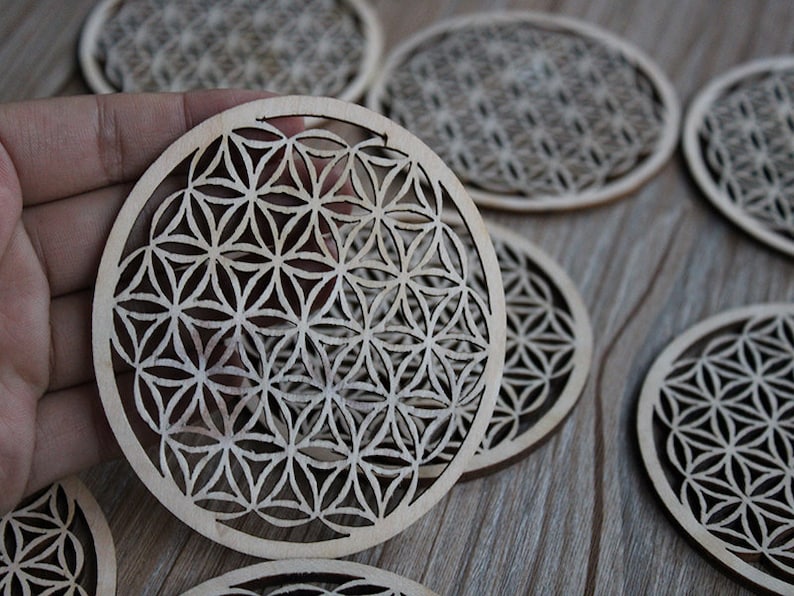 Wooden Flower of Life Shape, Geometric Coasters , Wall Decor,wooden ...