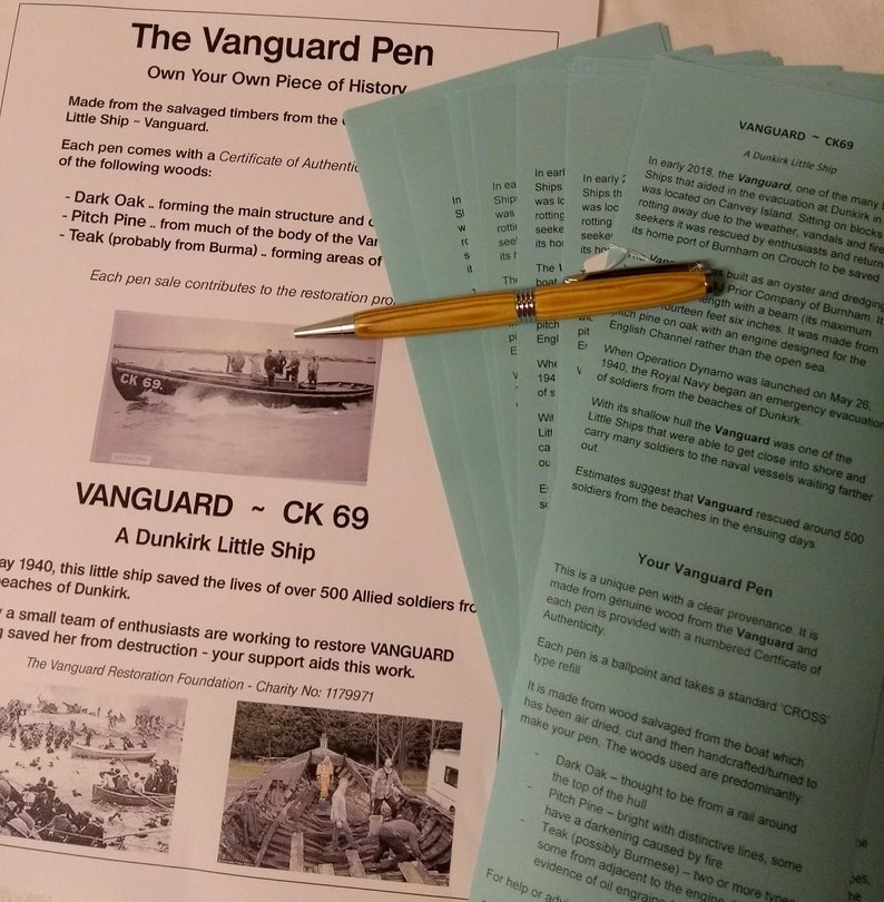 The Vanguard PLUS Pen - A Dunkirk Little Ship - A Piece of History - Etsy