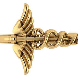 14K Ladies Caduceus Medical Symbol Ring - Etsy