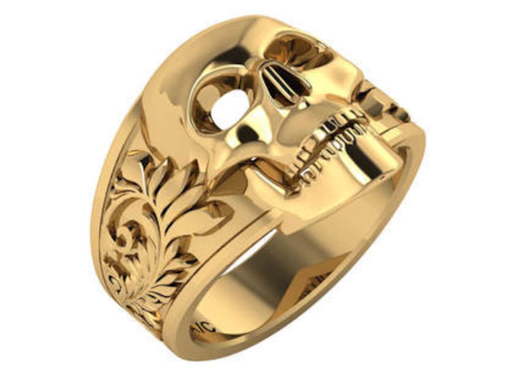 14k Skull Ring Etsy