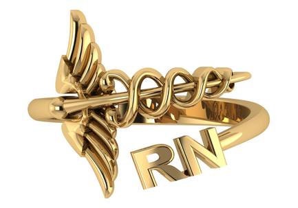 14K Caduceus Medical Nurse RN Symbol Ring - Etsy