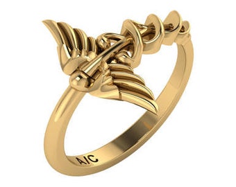 Medical Caduceus Ring - Etsy