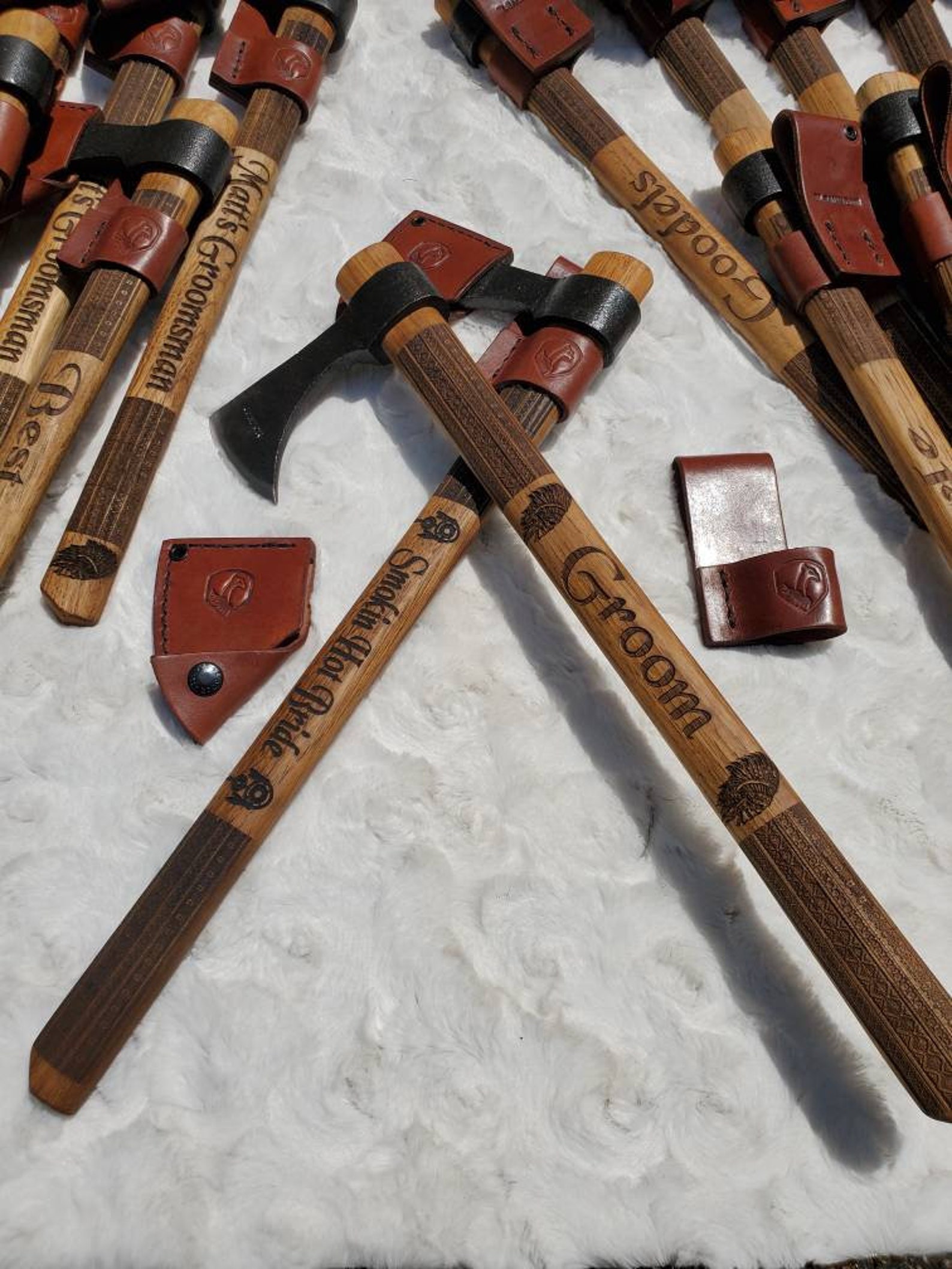 Custom Laser Engraved Tomahawk Leather Sheath Hatchet Ax Etsy