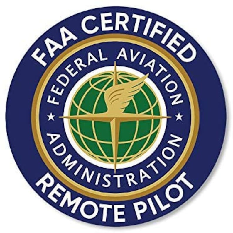 4x4 Inch Round FAA Certified Remote Pilot Sticker logo Drone - Etsy