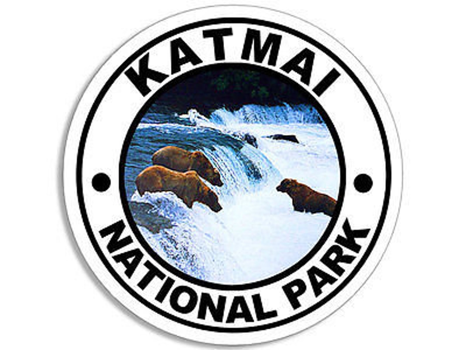 4x4 inch Round KATMAI National Park Sticker decal hike | Etsy