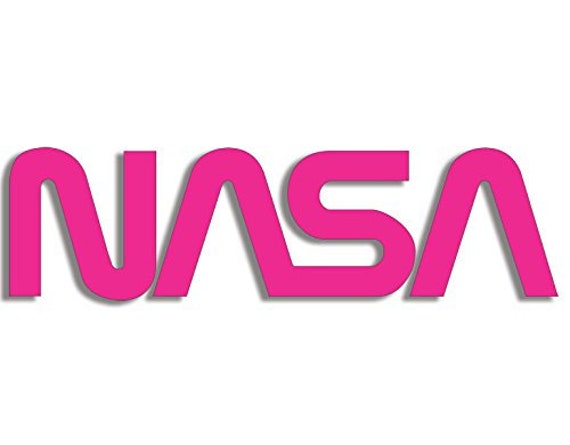 2x7 pulgadas HOT PINK NASA Worm Lettering Sticker símbolo de - Etsy España