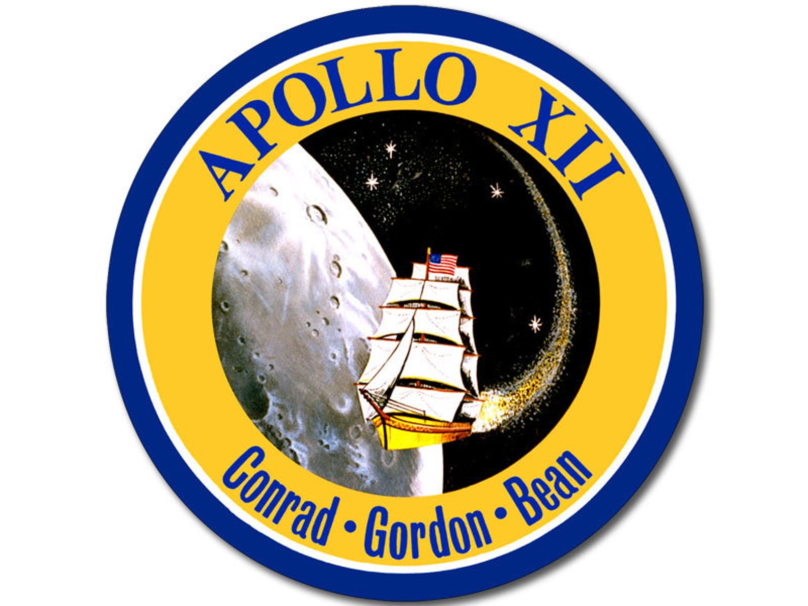 4x4 inch Round Vintage Apollo 12 Seal Sticker NASA Logo | Etsy