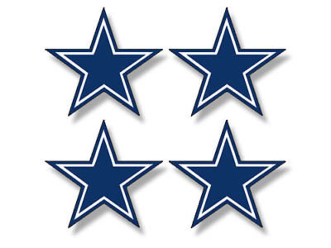 4-PACK 1.5x1.5 Inch Small Blue Star Stickers dallas cowboy | Etsy