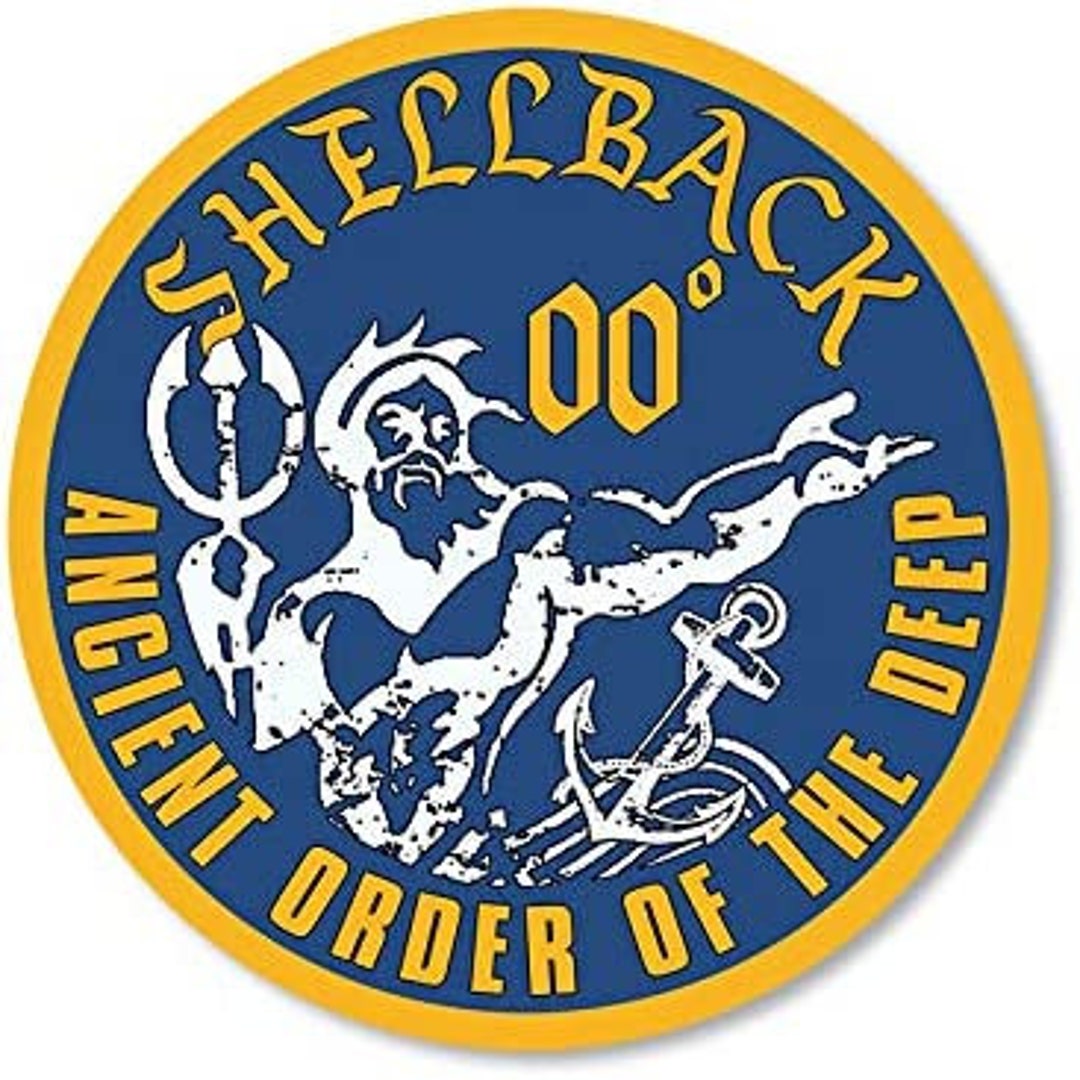 4x4 Inch Round Blue and Yellow Shellback Logo Sticker navy - Etsy