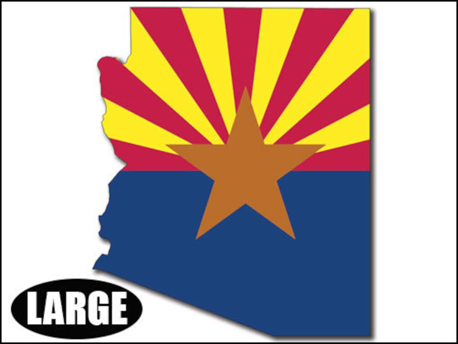 8.5x10 Inch LARGE Arizona Shaped AZ State Flag Sticker | Etsy
