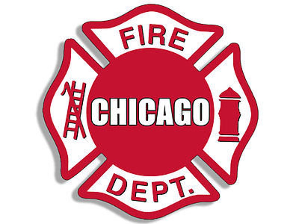 4x4 inch CHICAGO FIRE DEPT Maltese Shaped Sticker logo | Etsy