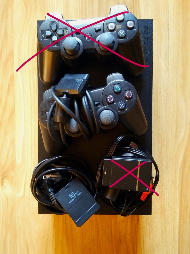 Sony Playstation 2 Fat PS2 Black Console SCPH-3001 W/controller, Memory ...